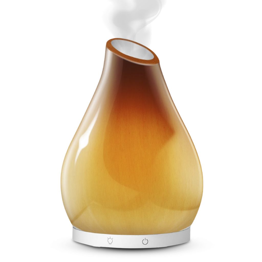 Hazel hand blown amber glass vase diffuser - New Green Air Inc.